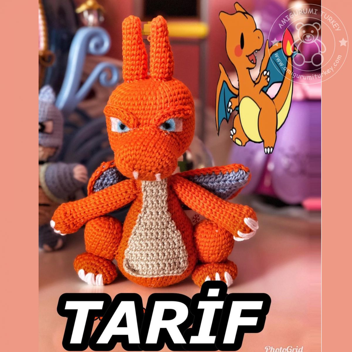 Amigurumi Türkiye-Pokemon Charizard Tarifi